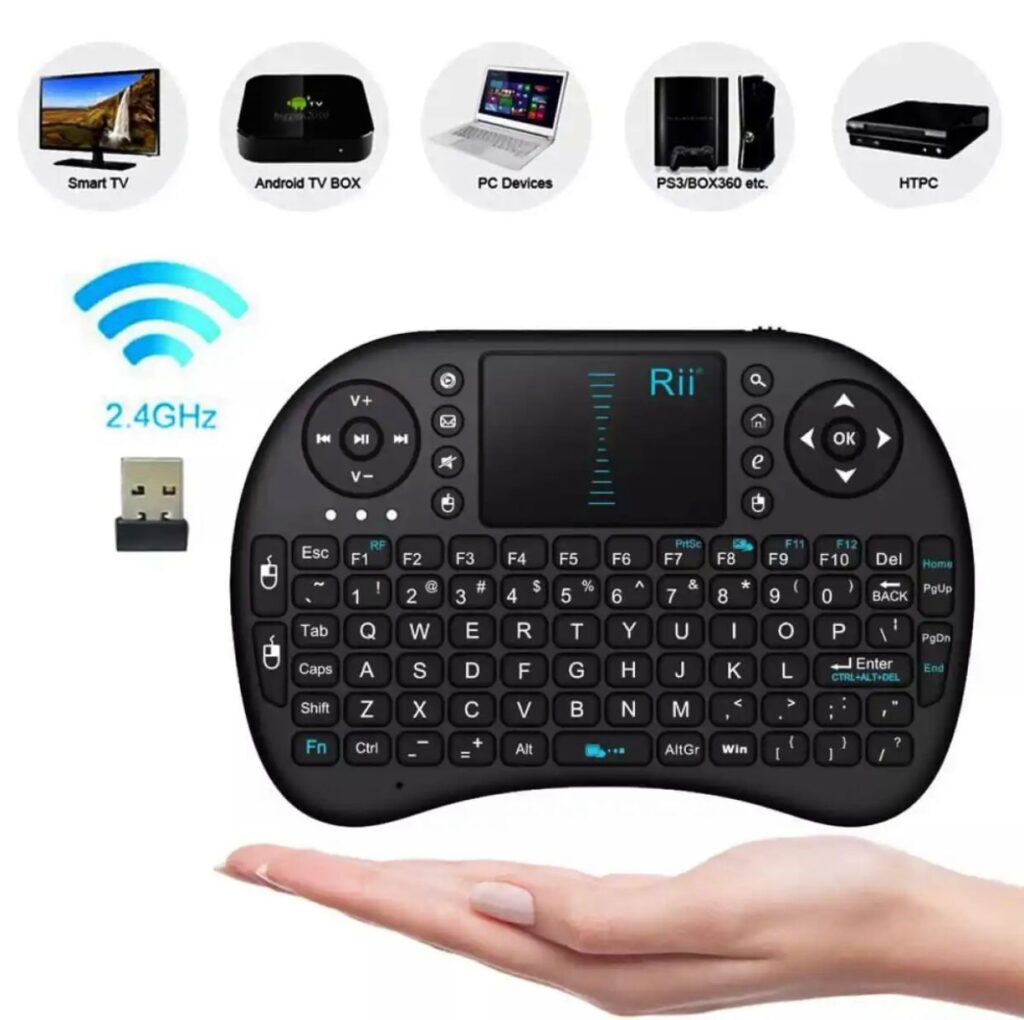 Mini Touch Pad RF 500 Wireless With 3 Colour Backlight Keyboard Mouse ...